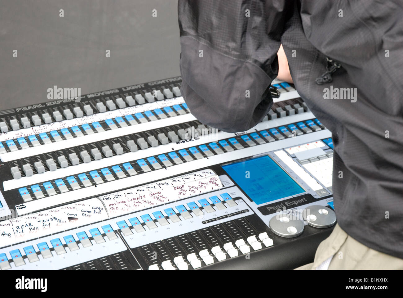 Sound engineer at sound desk Stock Photo - Alamy