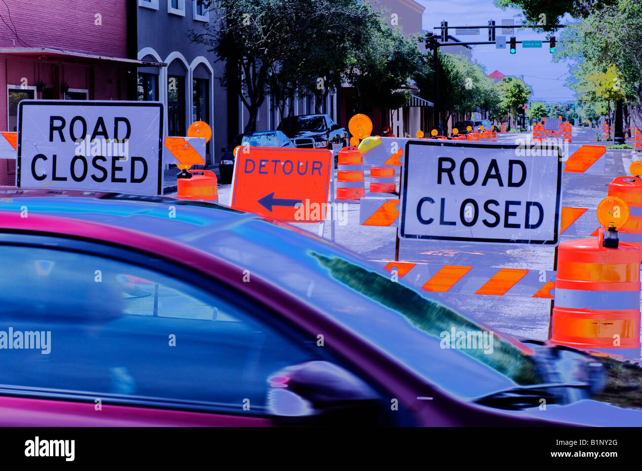 Detour Signs Stock Photos & Detour Signs Stock Images - Alamy