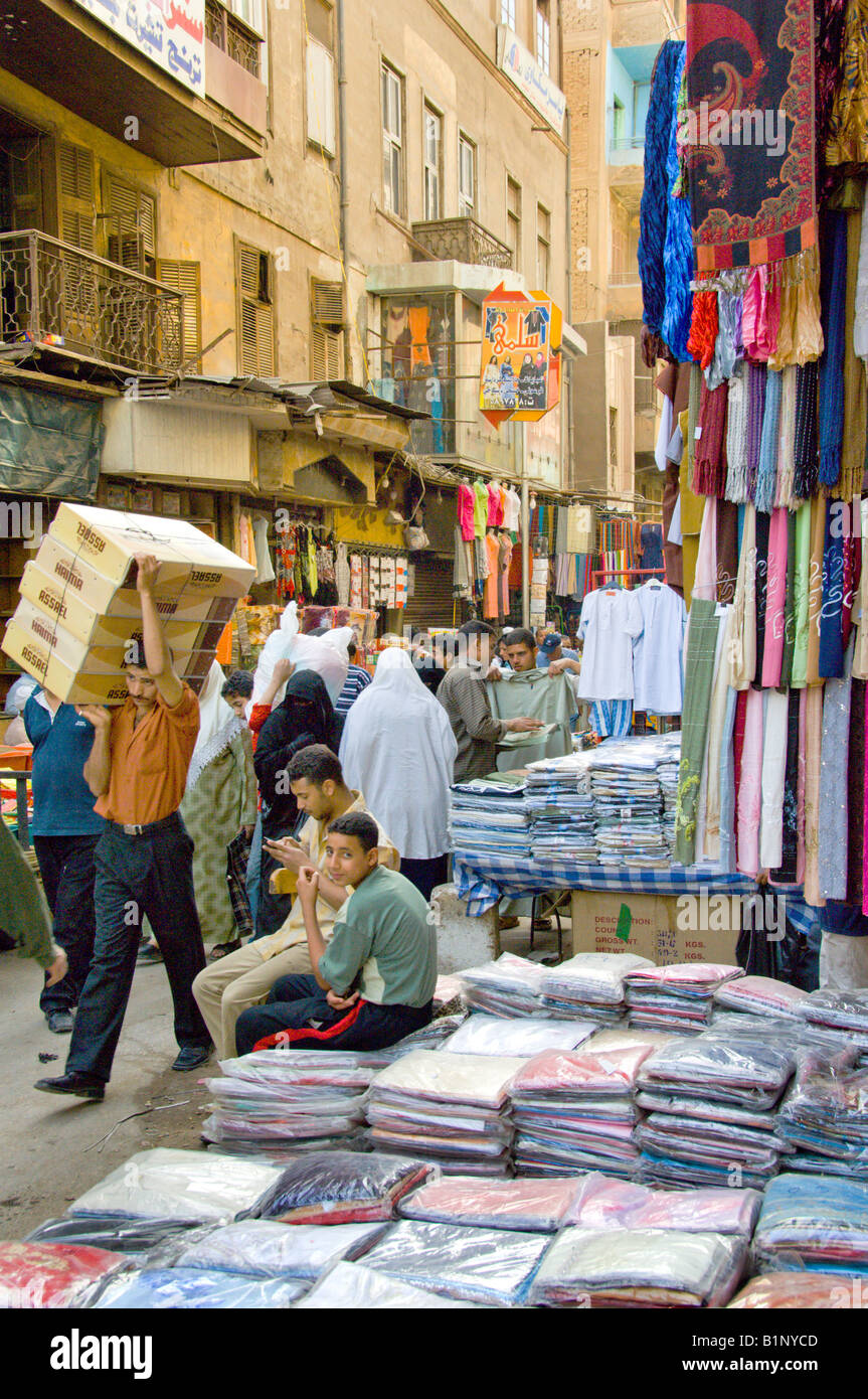 Street activities in the Khan El Khalili market in Cairo Egypt Stock ...
