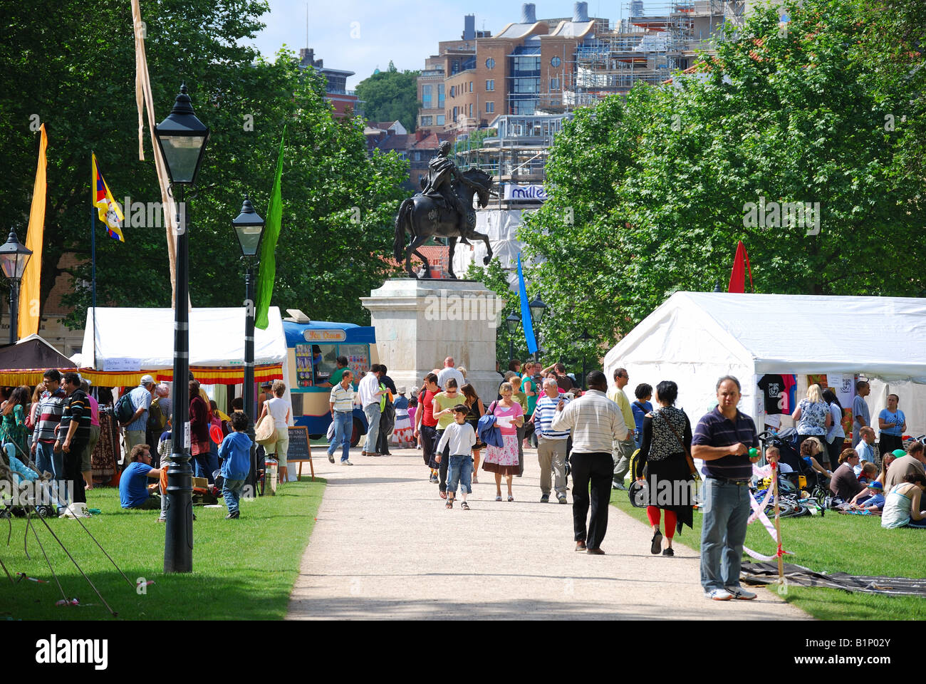 Outdoor summer festival, Queen Square, Bristol, England, United Kingdom ...