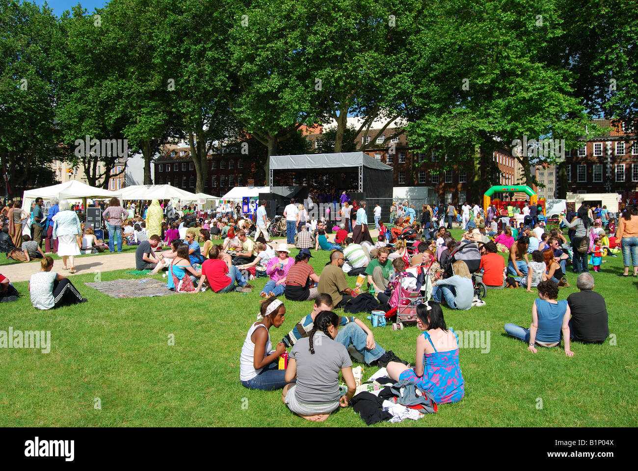 Outdoor summer festival, Queen Square, Bristol, England, United Kingdom ...