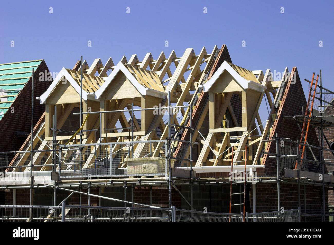 Partly built house on a U.K. construction site Stock Photo - Alamy