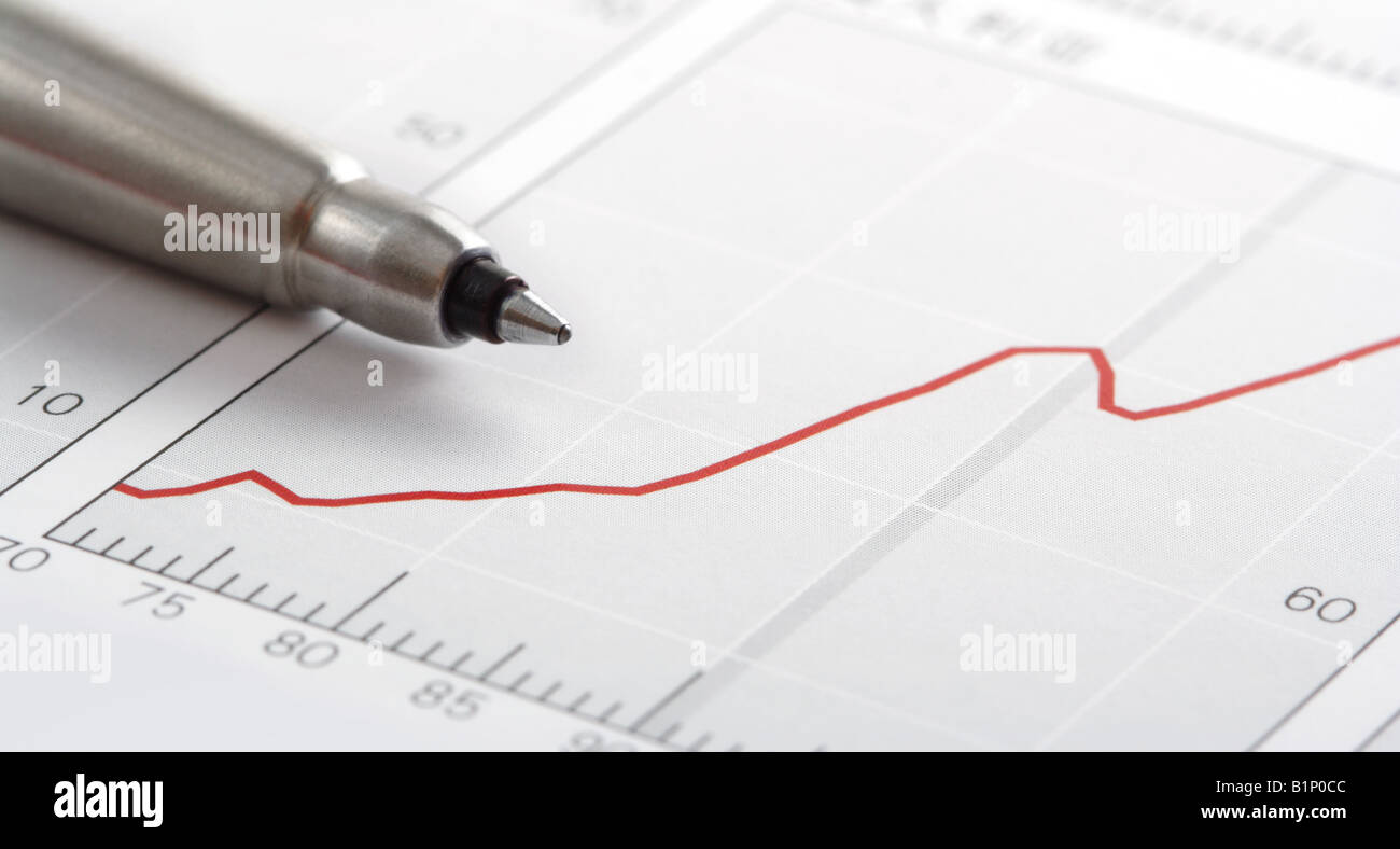 pen on graph close up Stock Photo - Alamy