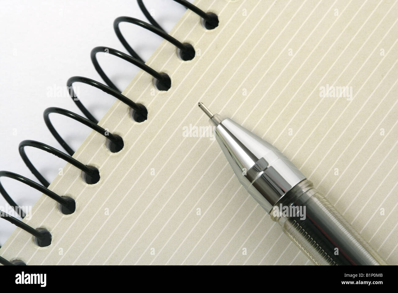 Still life of pen on notebook Stock Photo - Alamy