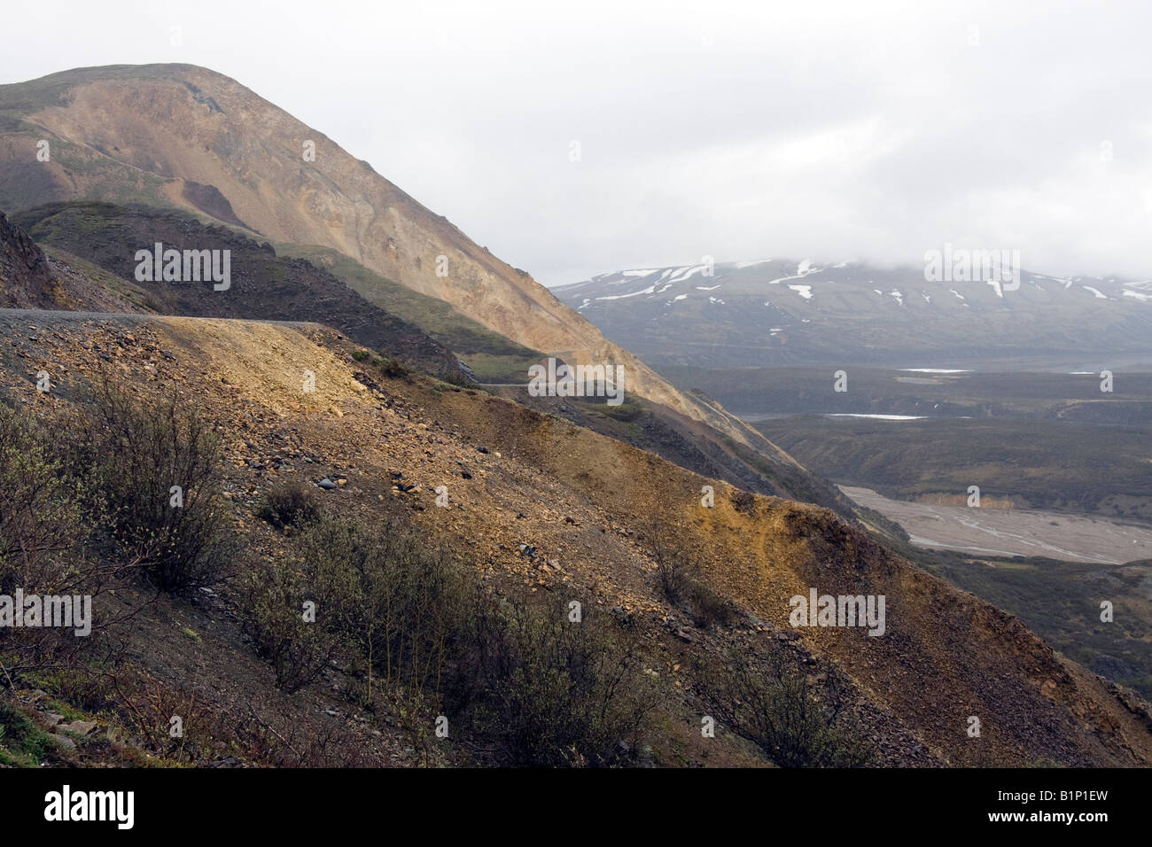 Polychrome pass, Denali National Park, Alaska, USA Stock Photo - Alamy