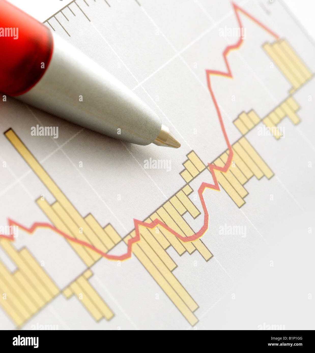 pen on graph focus on the tip of the pen Stock Photo - Alamy