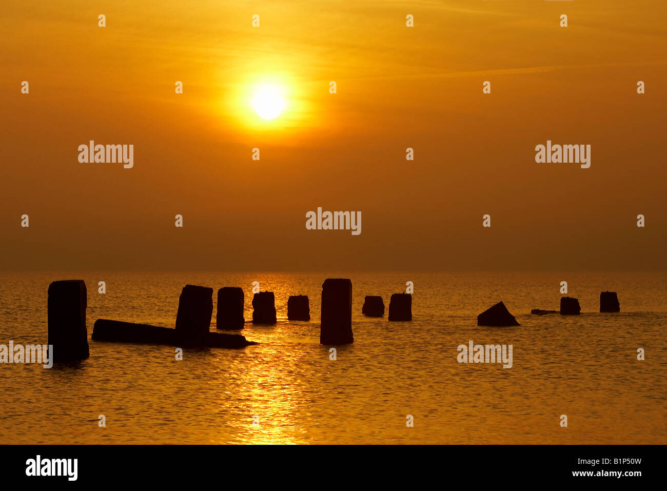 Adriatic riviera at sunrise central Italy Scarfiotti riviera Stock ...