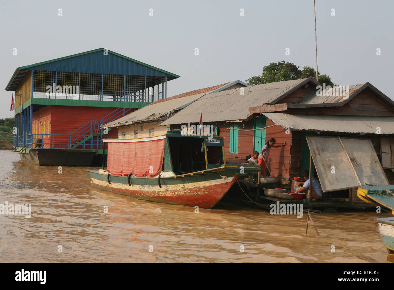 Kompong Loung - a floating town on the Tonle Sap or Great Lake near ...