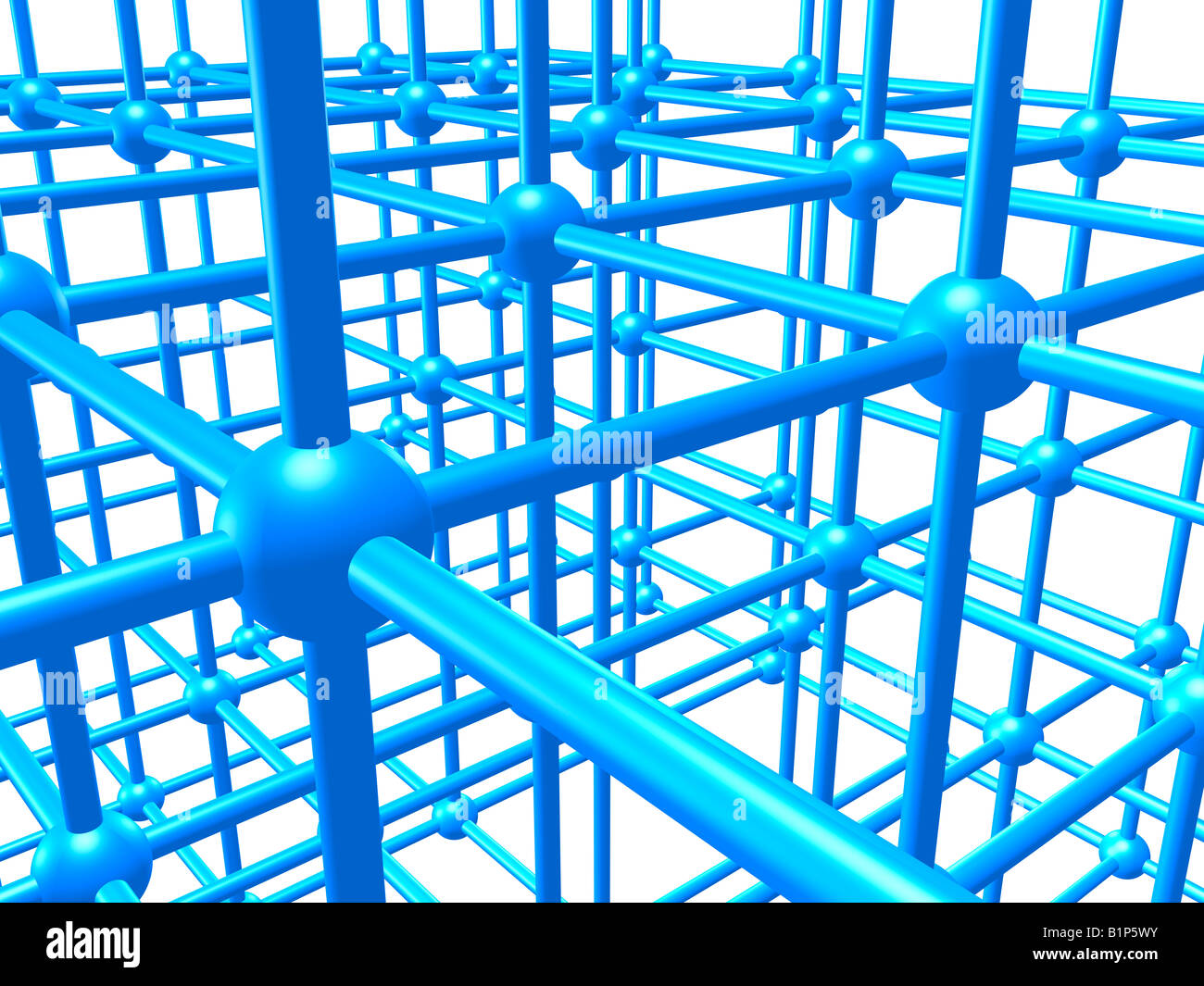 Blue three-dimensional network structure Stock Photo - Alamy