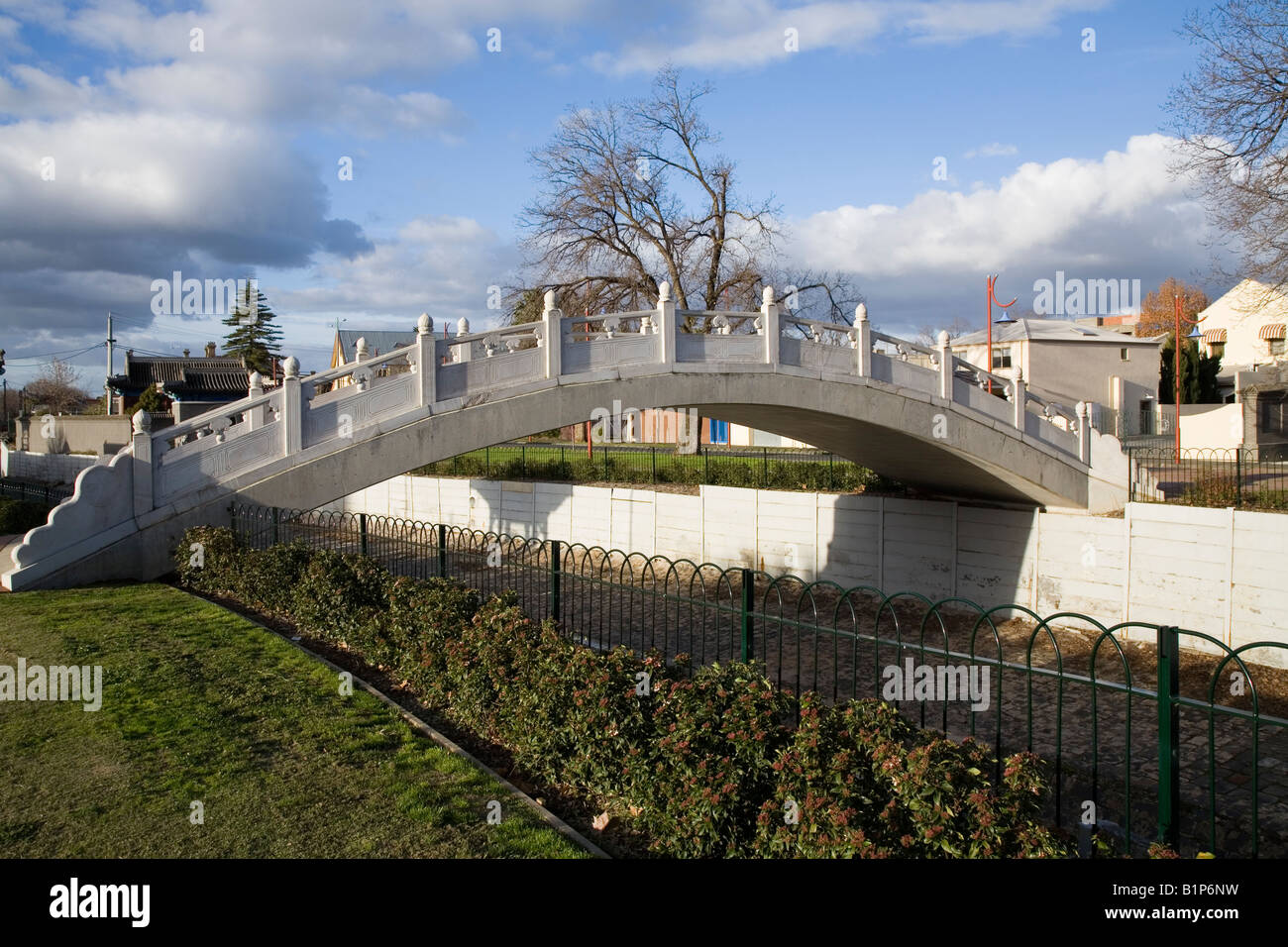 White Marble Bridge over Bendigo Creek, Bendigo Victoria Australia ...