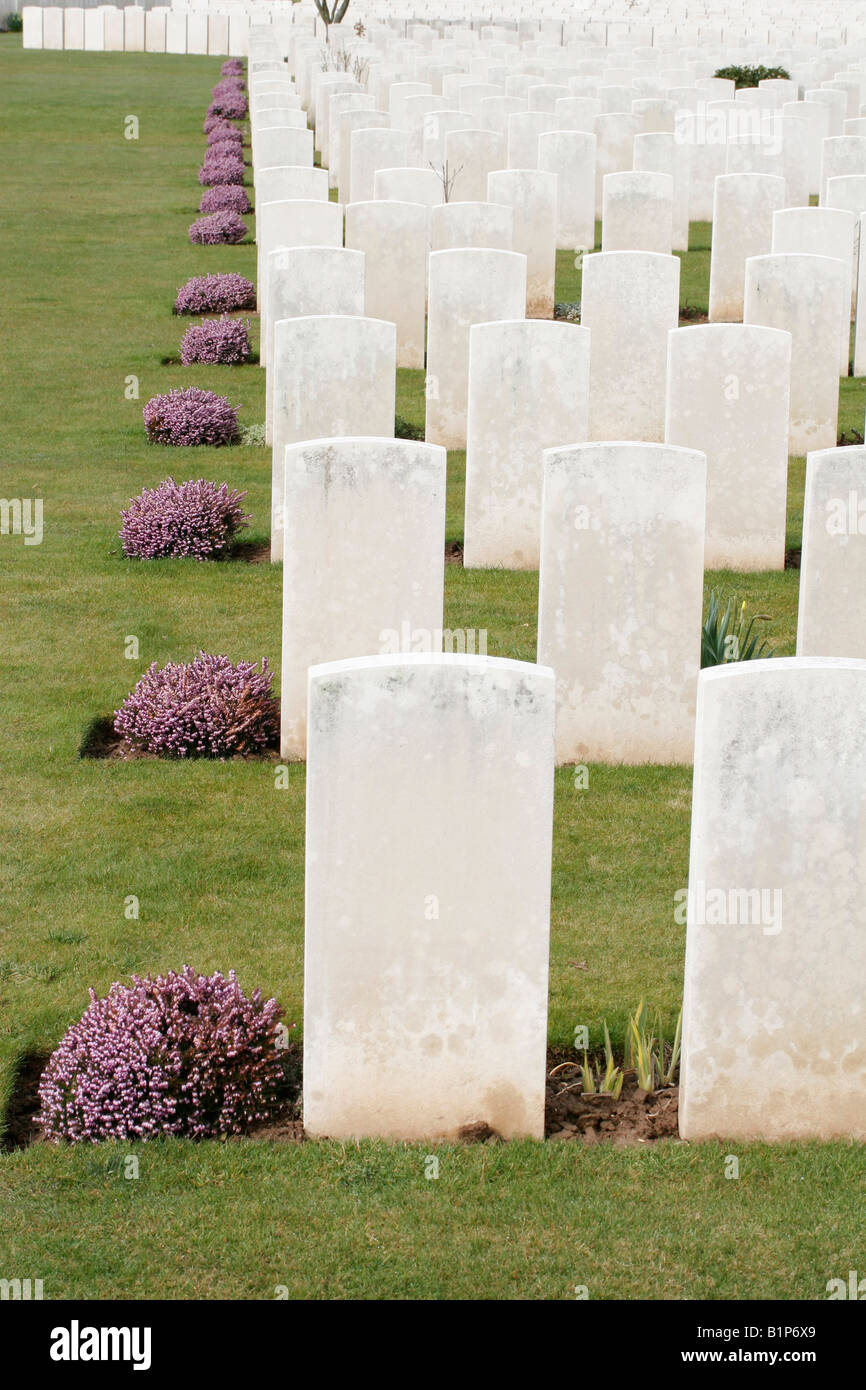 gravestones in cemetery in Somme France Stock Photo - Alamy