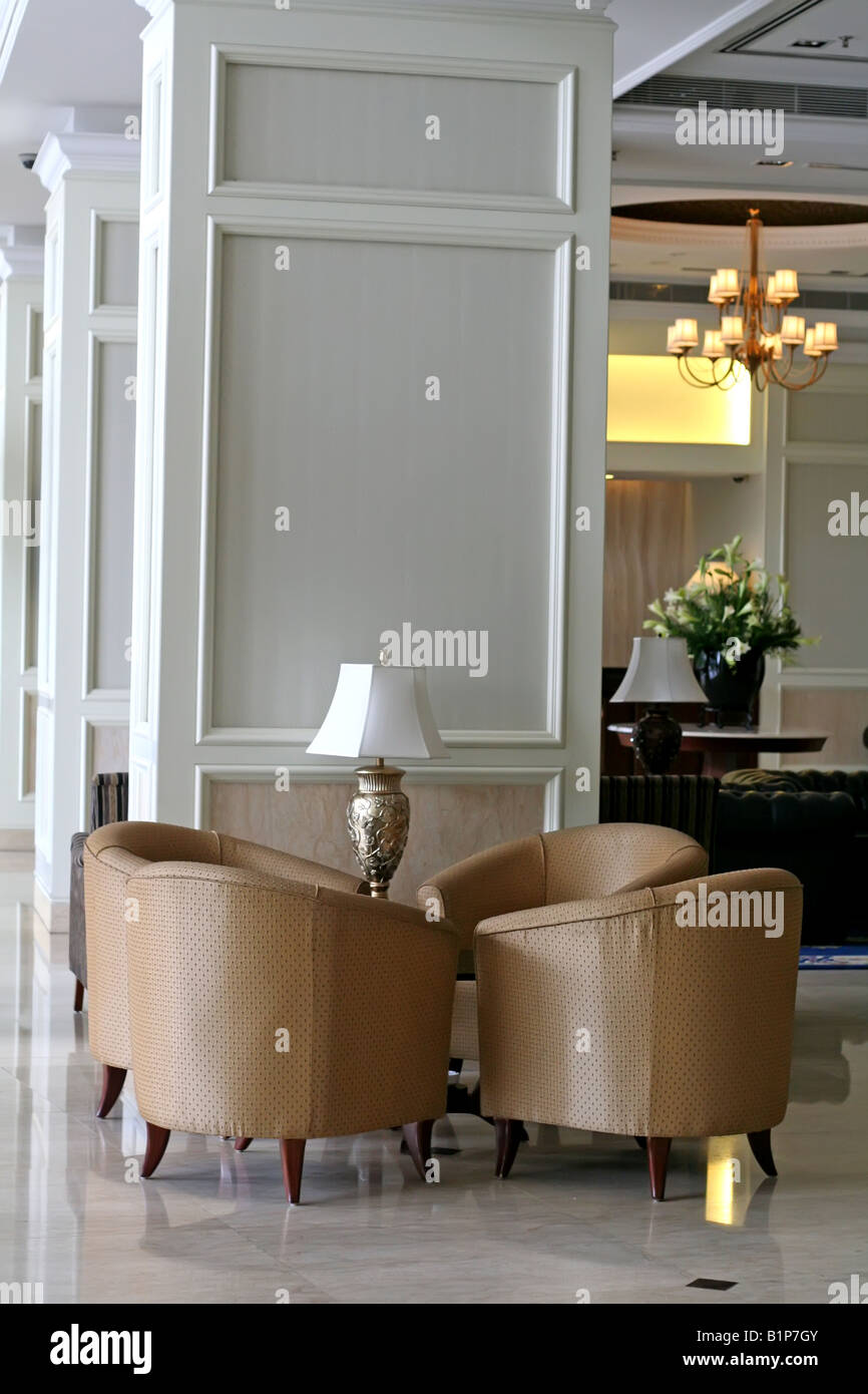 Elegant waiting area living room with sofas Stock Photo - Alamy