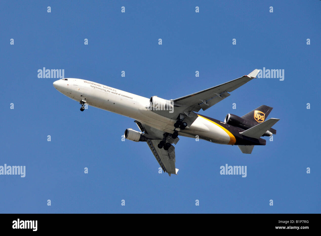 UPS jet aircraft landing at distribution center in Louisville kentucky ...