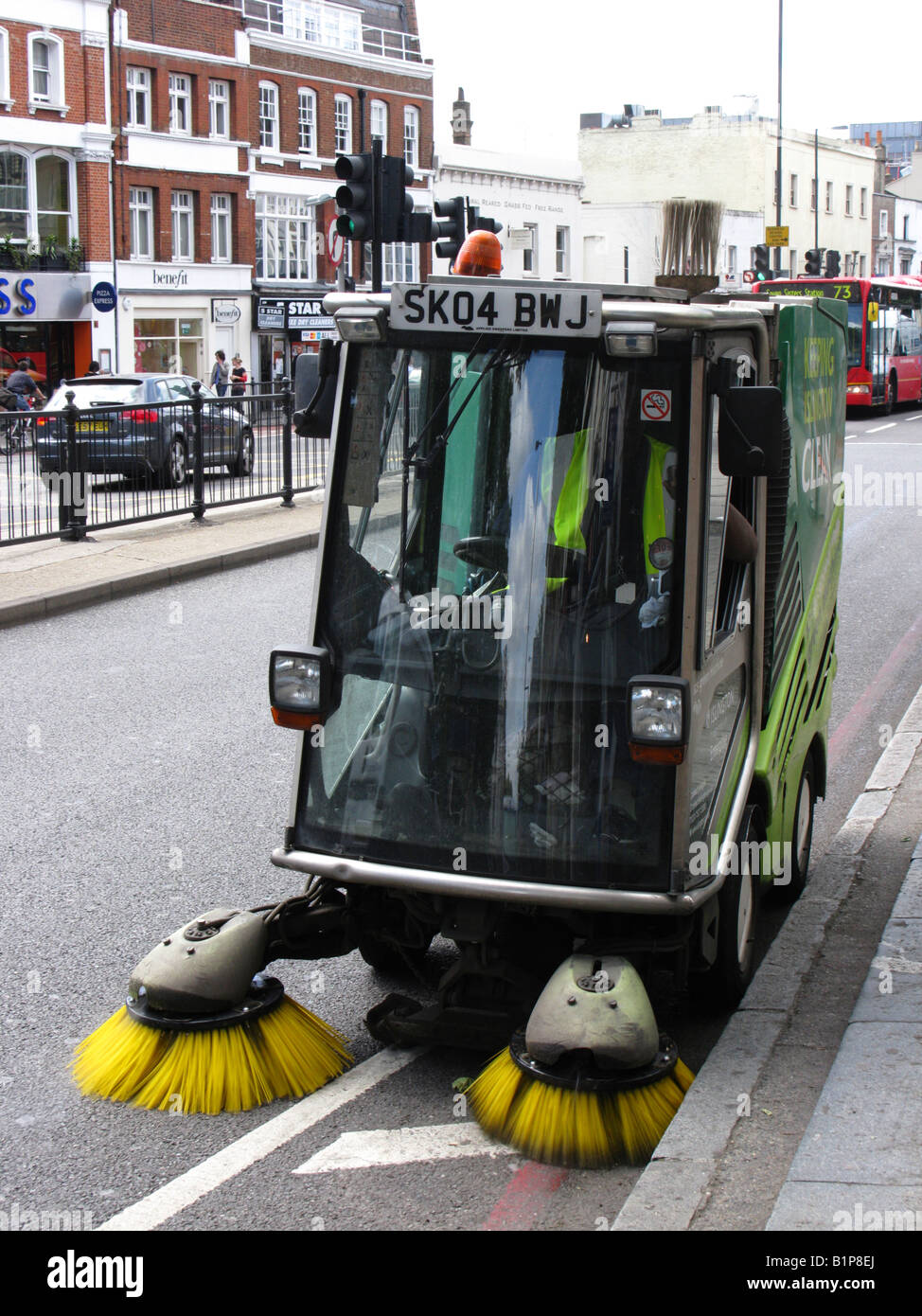 Small road sweeping cart Stock Photo - Alamy