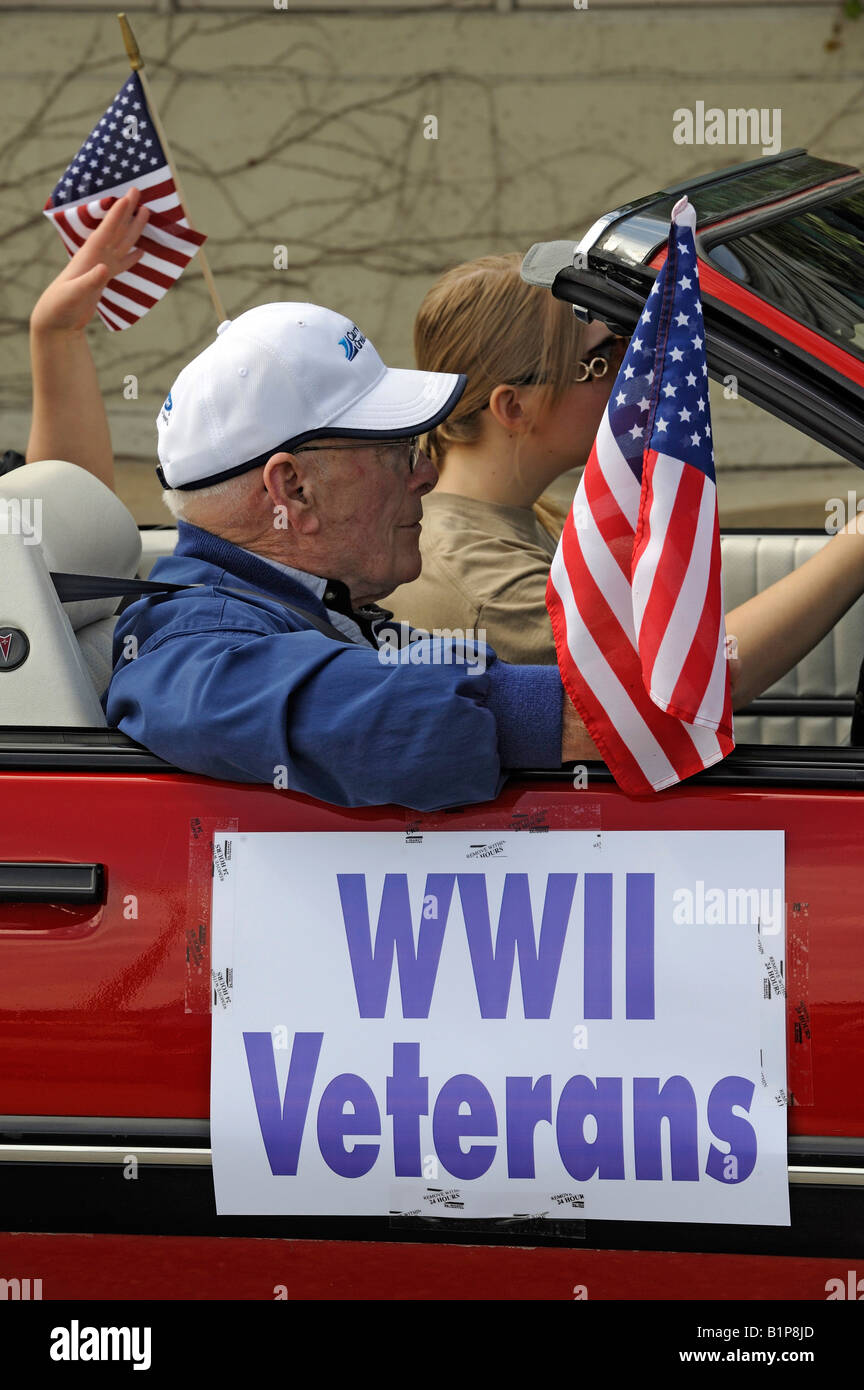 World war ii veteran participates in memorial day parade hi-res stock ...