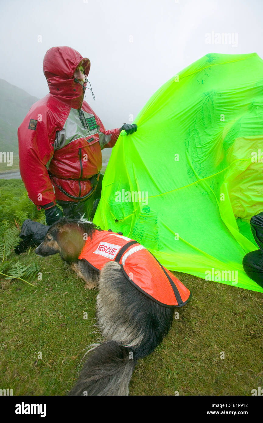 Members of Langdale Ambleside mountain rescue Team treat a collapsed ...