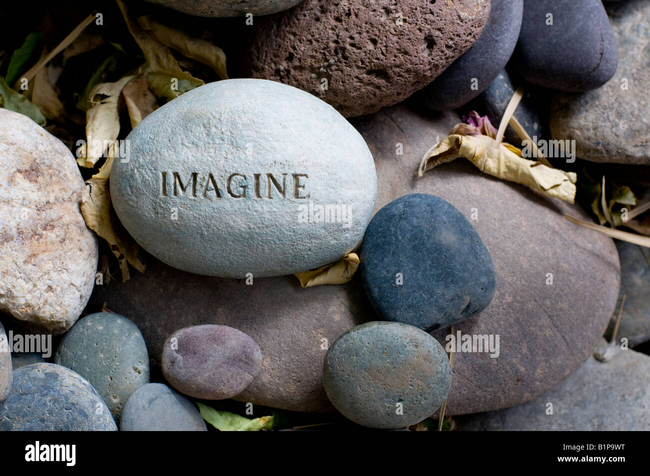 Inspirational rock in a garden, Nevada, USA Stock Photo - Alamy