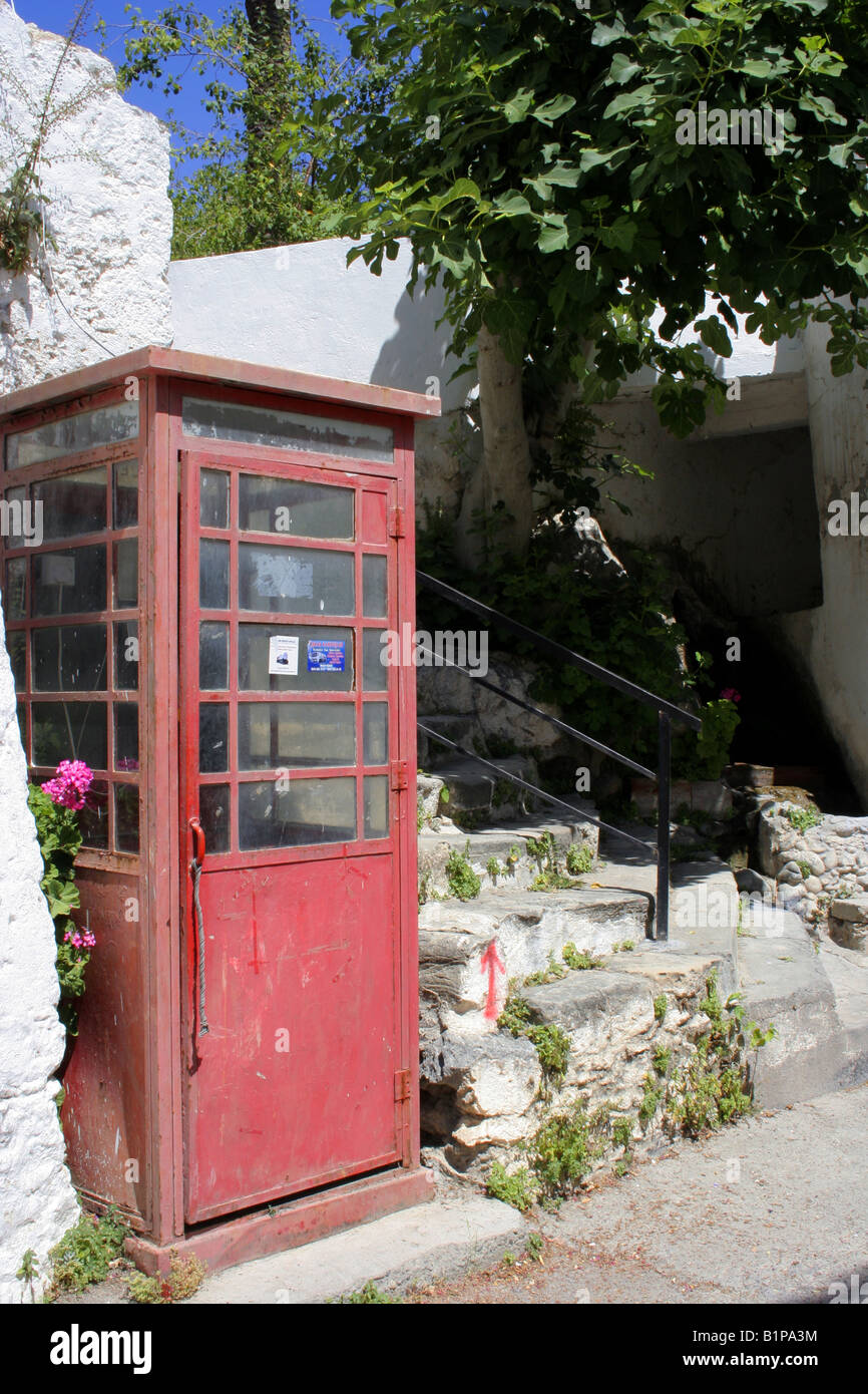 Old Phone Box in Karaman Village Stock Photo - Alamy
