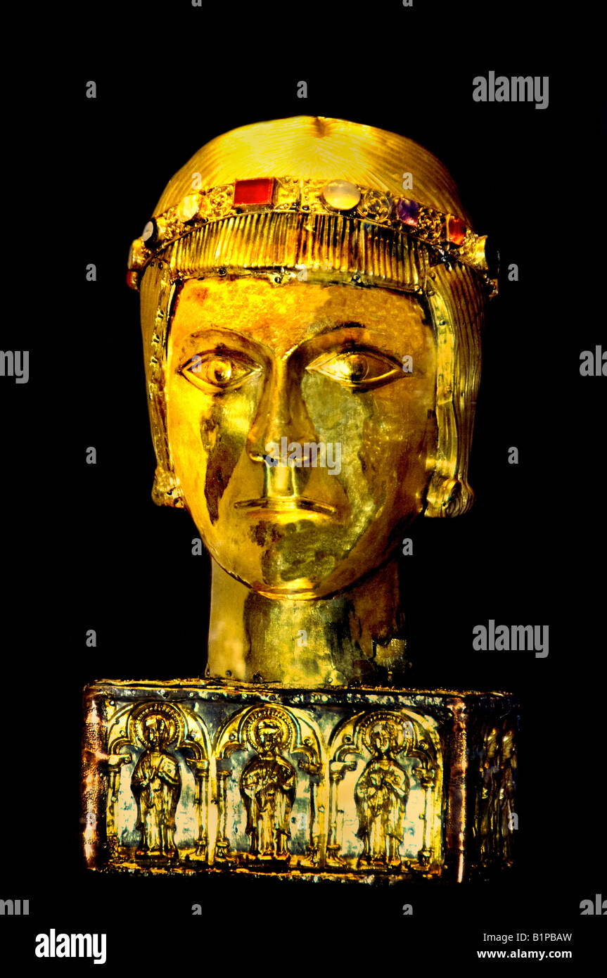 Relic reliquary head of st Eustace Rhineland Basel AD 1200 1220 AD ...
