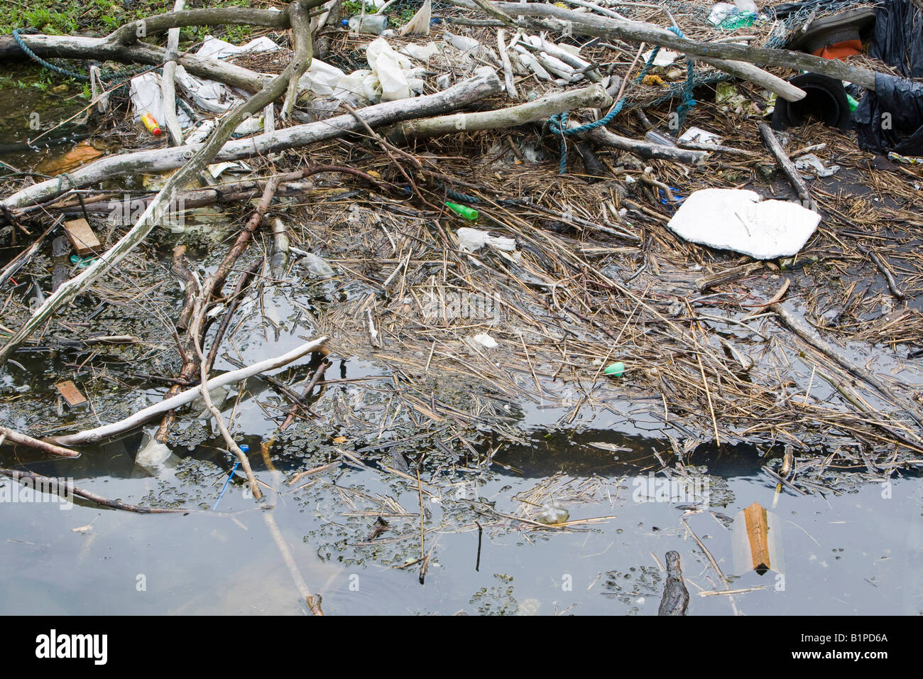 Pollution on the river Tees UK Stock Photo - Alamy