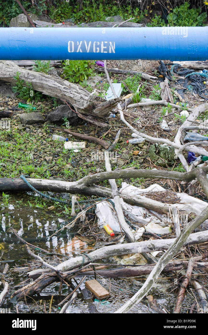 Pollution on the river Tees UK Stock Photo - Alamy