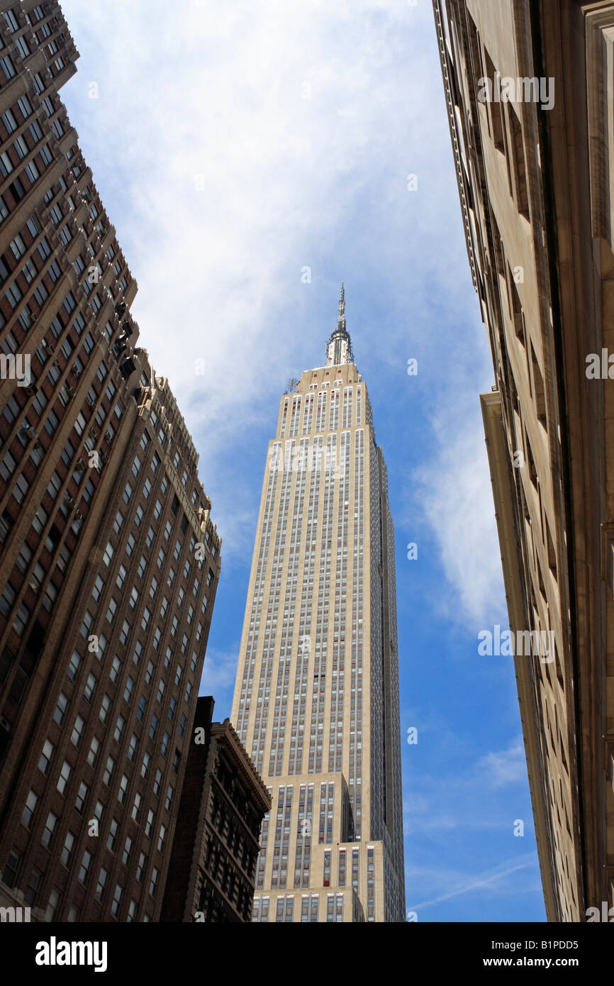 Low angle view of the Empire State Building - New York City, USA Stock ...