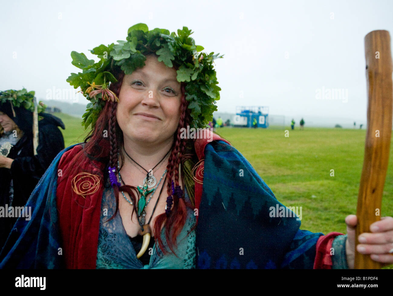 Female Druid At The Summer Solstice Stonehenge Wiltshire UK Europe ...