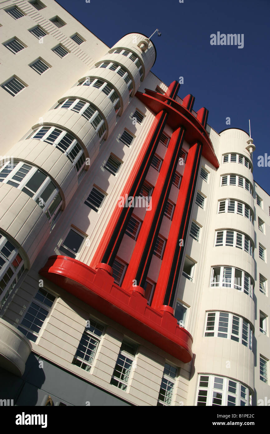 City of Glasgow, Scotland. Art Deco façade of the Beresford Towers was ...