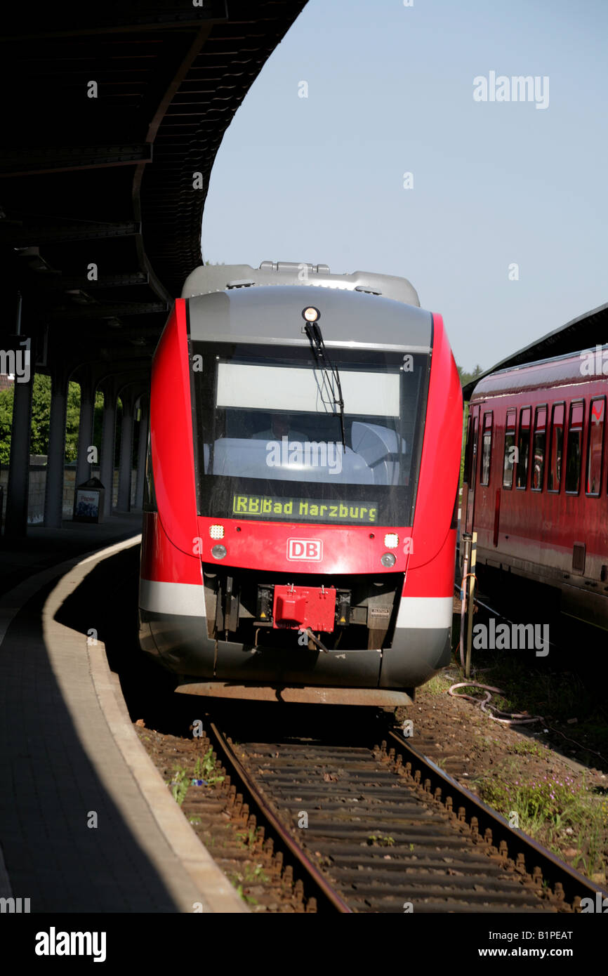 Deutsche Bahn, Lint Type 2 Multiple Unit approaching Goslar Station ...