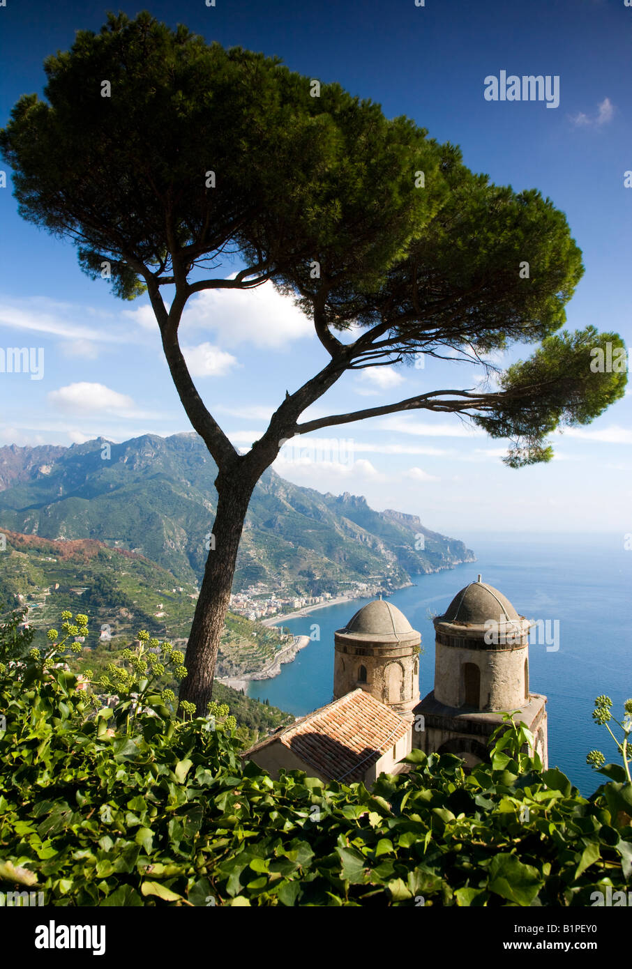 Gardens and sea view Villa Rufolo Ravello Amalfi Coast Campania Italy ...