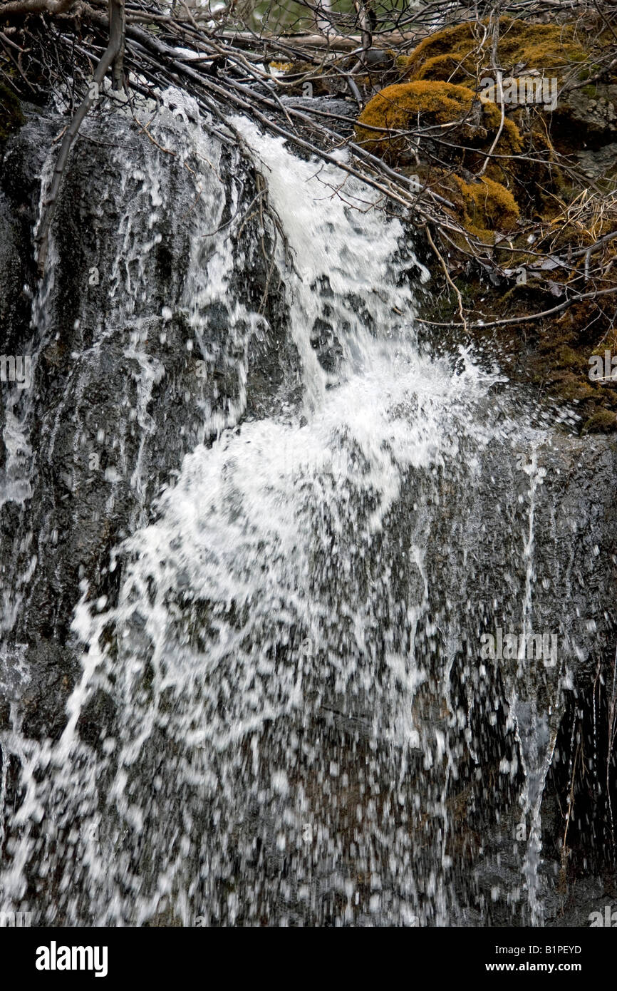 Spring snow melt creates many waterfalls in the Northwest Stock Photo ...