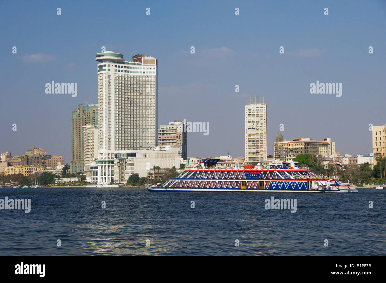 The Grand Hyatt Hotel on the the Nile River in Cairo Egypt Stock Photo ...