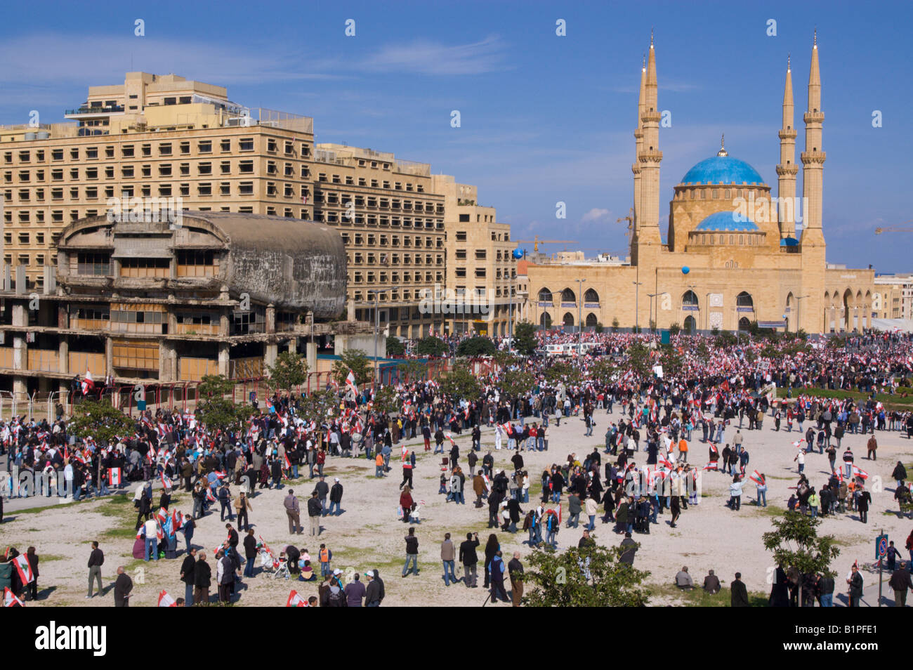 Demonstrations in Beirut's Martyr Square Stock Photo - Alamy