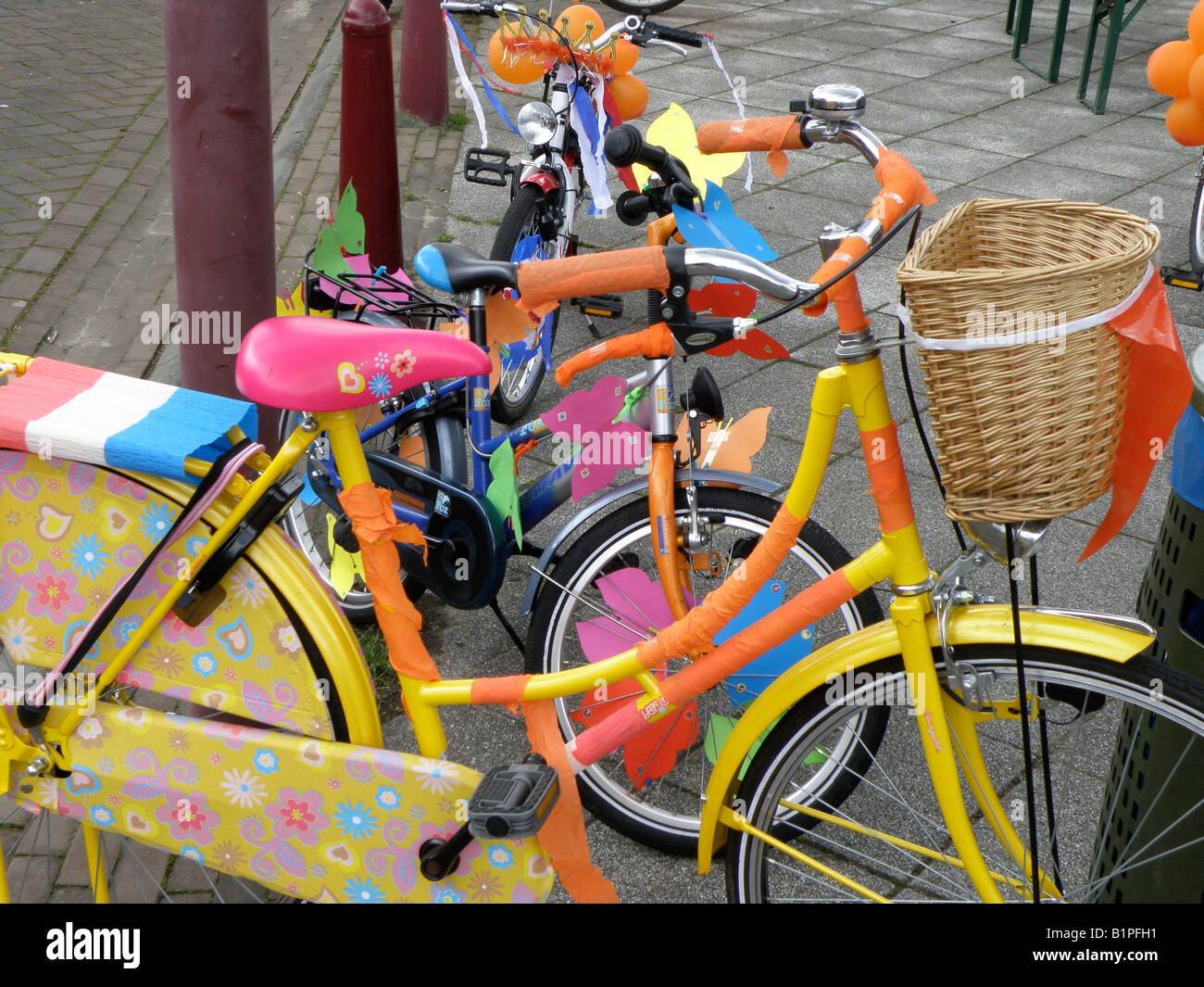 traditionally decorated bicycles on 30 April for the Queen's birthday ...