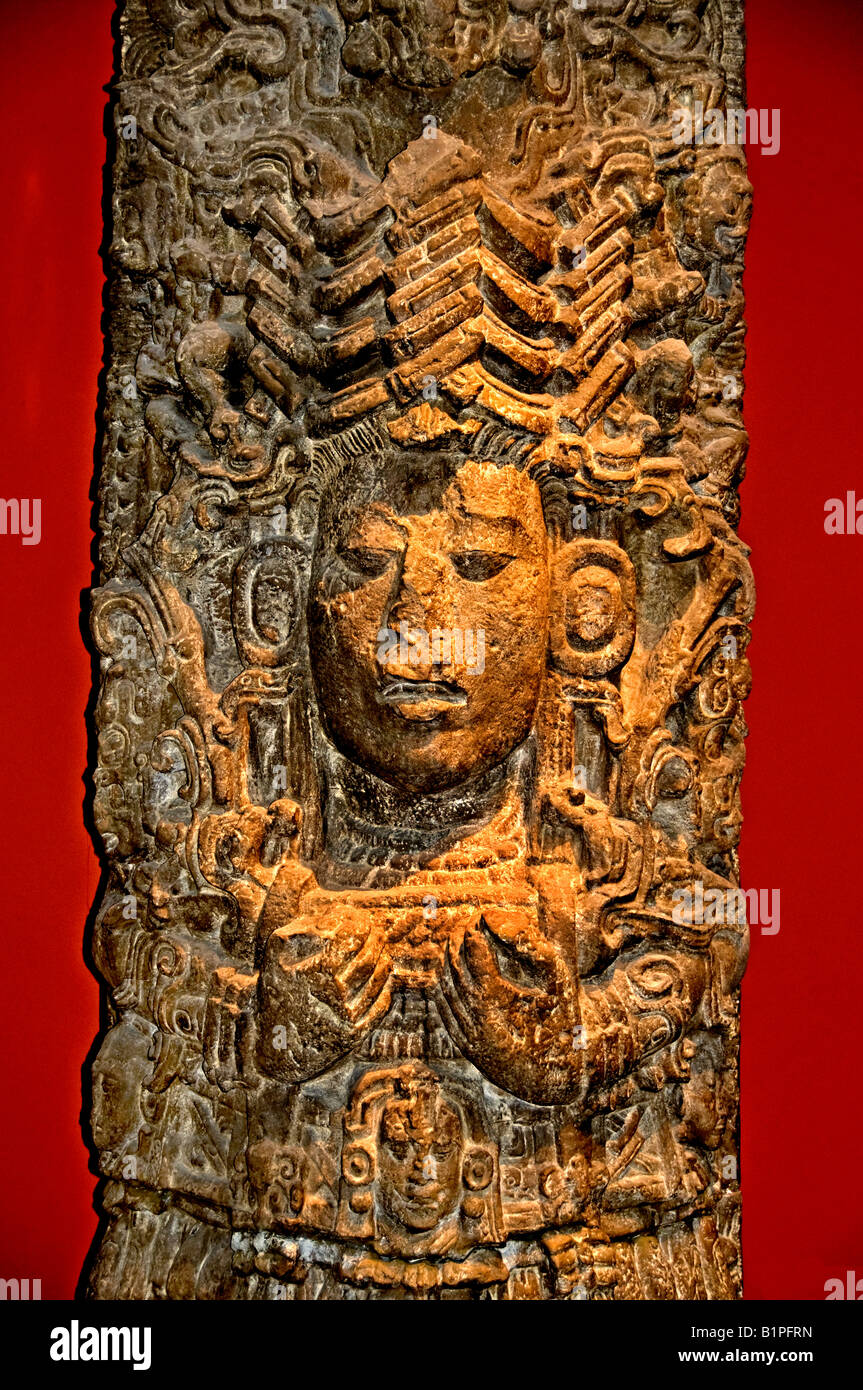 Cast of stela Copan Honduras 1881 1894 Indian Maya America Stock Photo ...