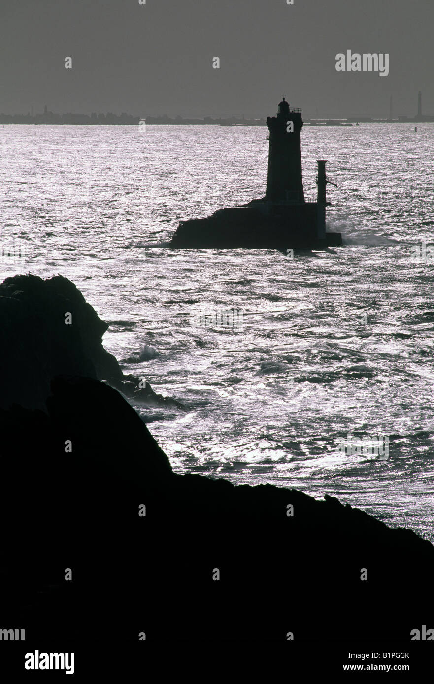 Finistere Bretagne Pointe du Raz Lighthouse De La Vieille Stock Photo ...