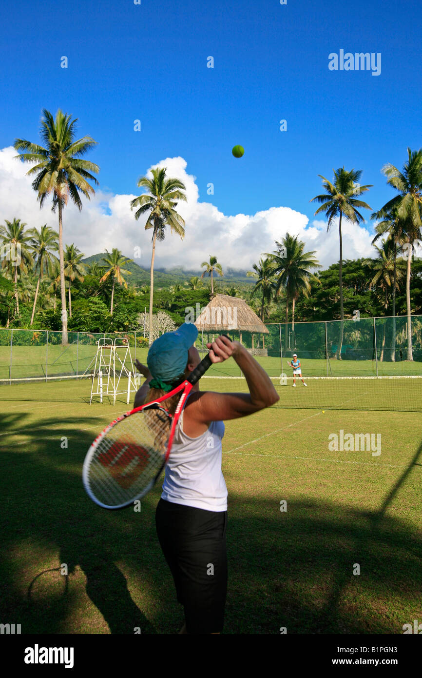 Grass tennis court Taveuni Estates Taveuni Fiji Stock Photo - Alamy