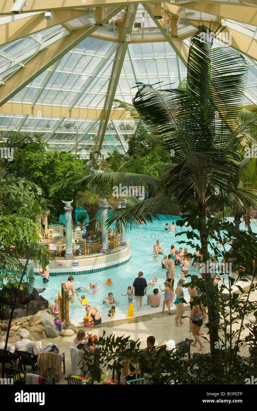 Swimming Pool At Center Parcs at Elveden near Thetford,Uk Stock Photo ...