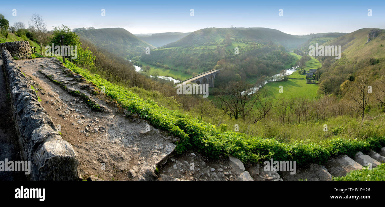 The valley of the river wye at monsal dale view from monsal head Stock ...