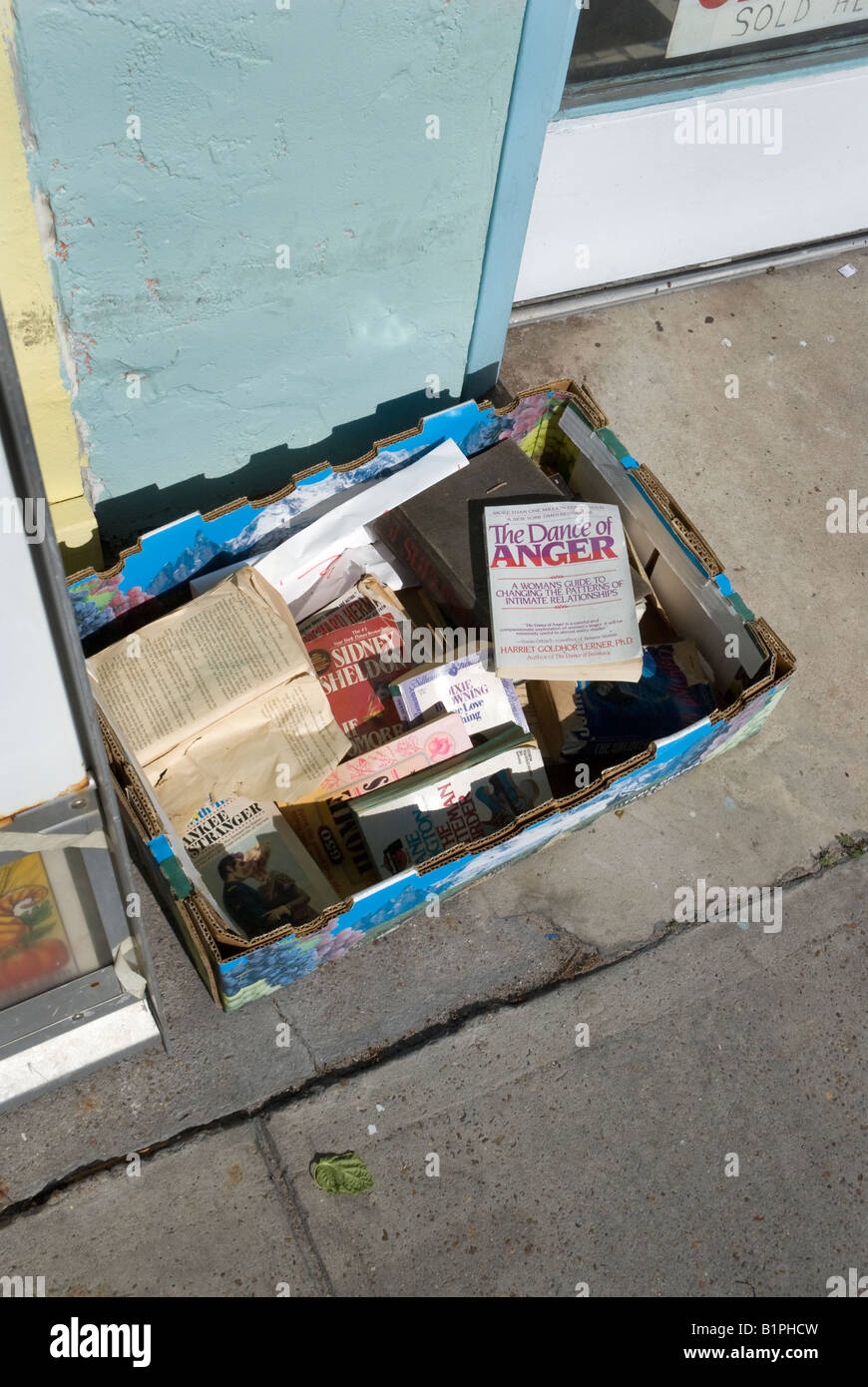 used books for sale on storefront sidewalk Carrabelle Florida Stock ...