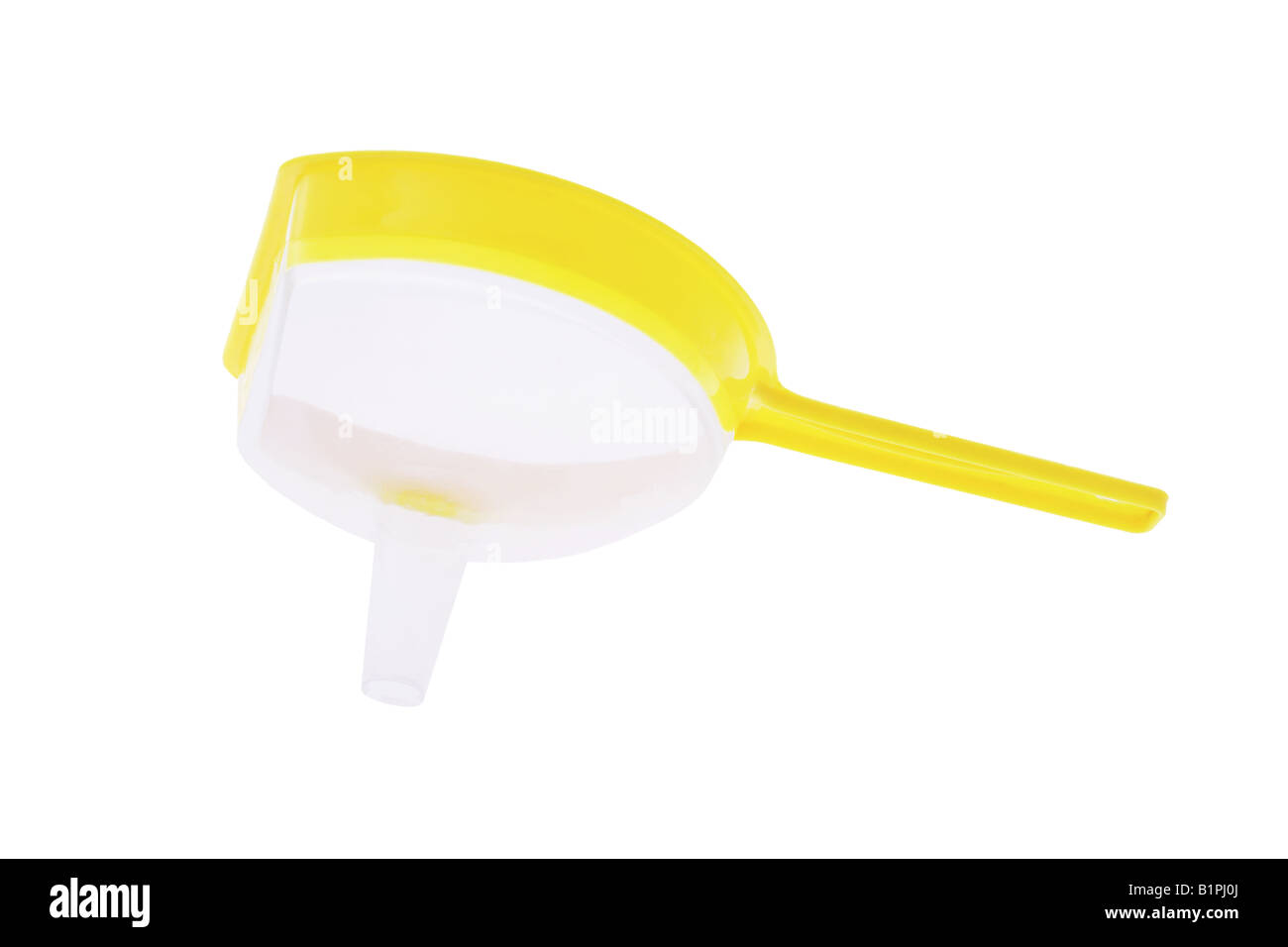 Yellow plastic funnel isolated on white background Stock Photo - Alamy