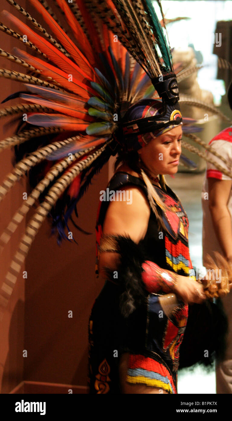 Mexican Woman at an Aztec Celebration in the National Museum of ...