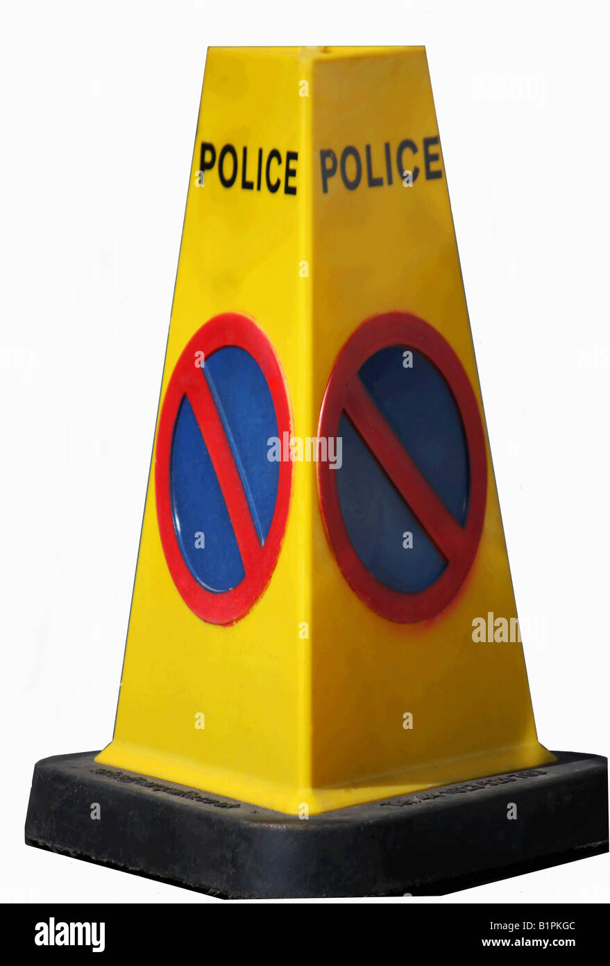 A cut out of a yellow police cone Stock Photo - Alamy