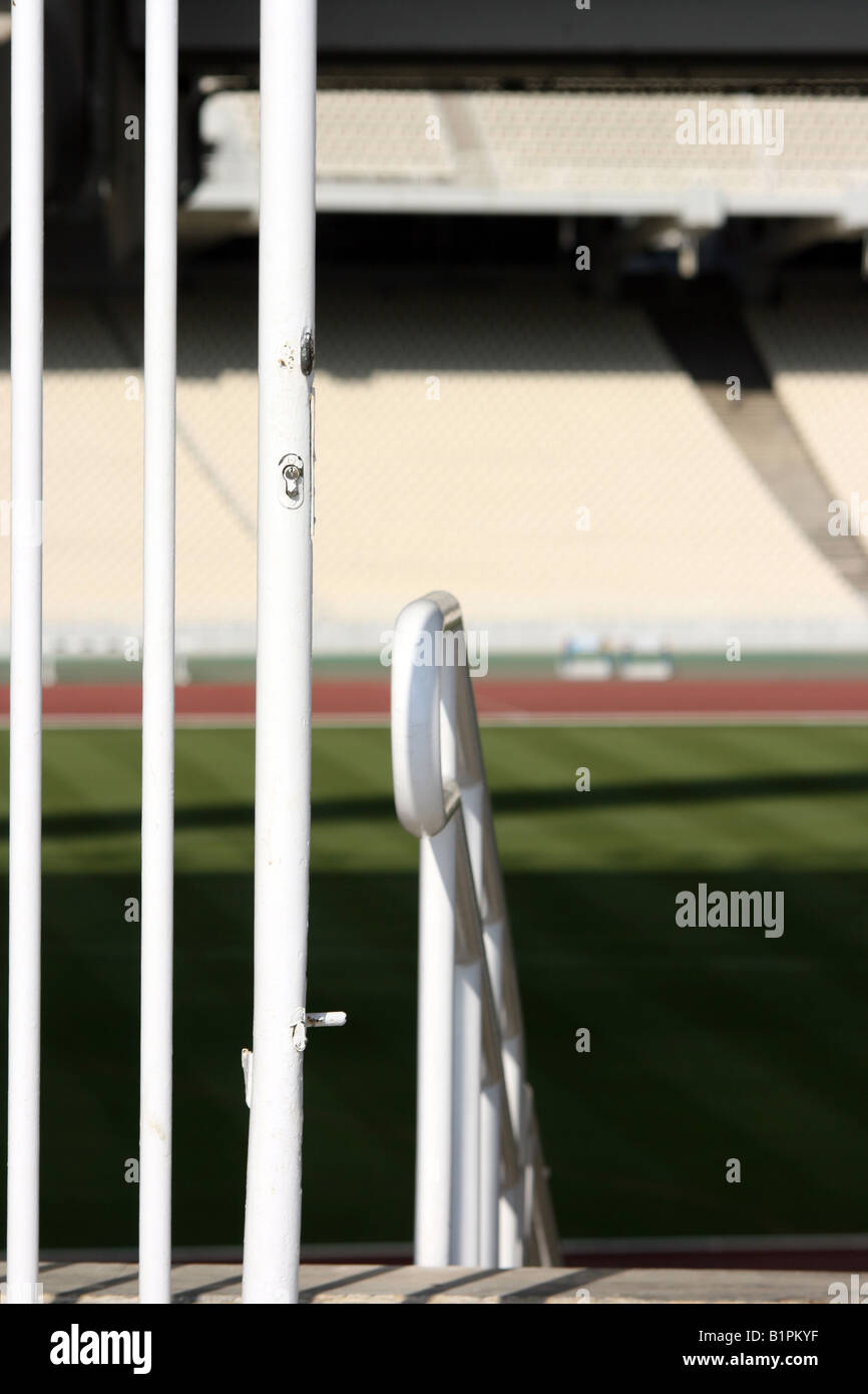 stadium gate detail with blur tiers and field in background Stock Photo ...