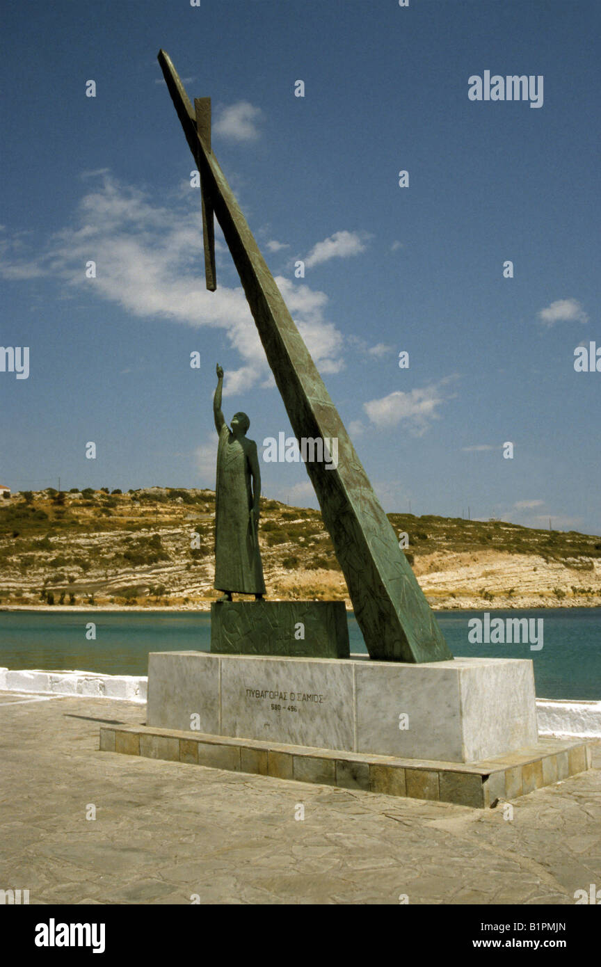 Statue of Pythagoras Pythagorio Samos Greek Islands Stock Photo - Alamy