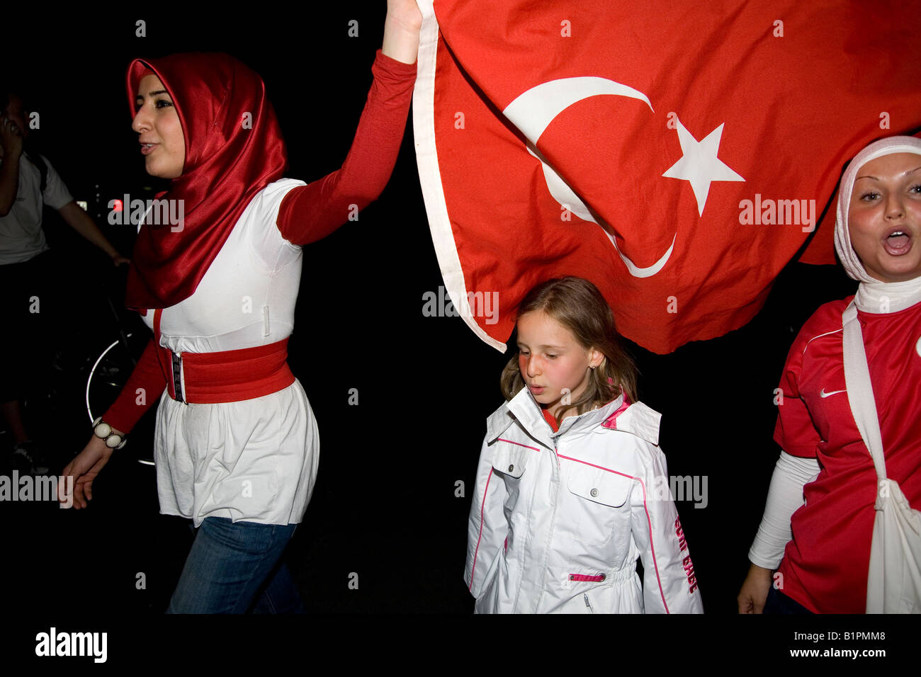 Turkish fans celebrating in Berlin Germany even after losing to Germany ...
