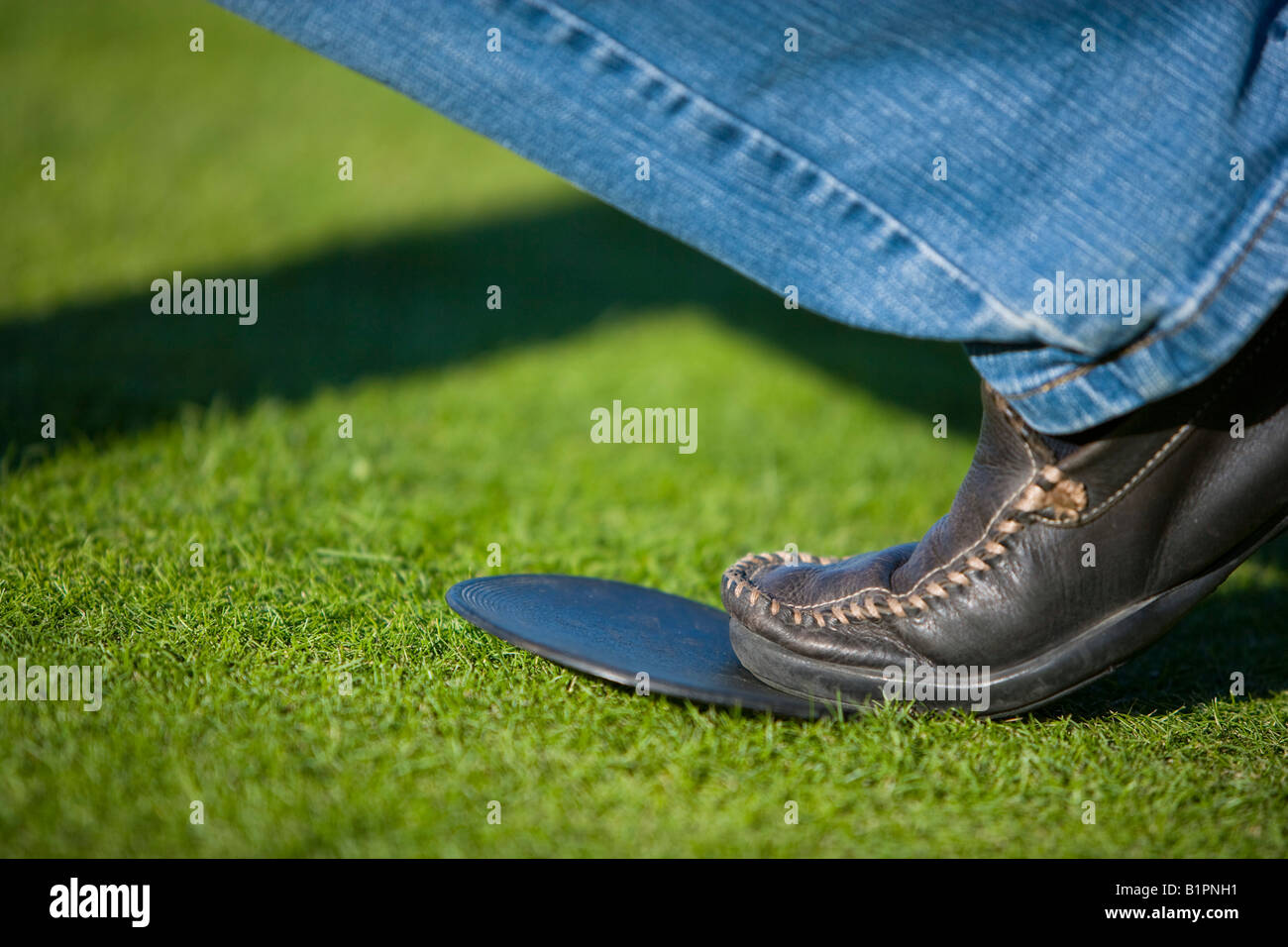 crown green bowling mat Stock Photo - Alamy