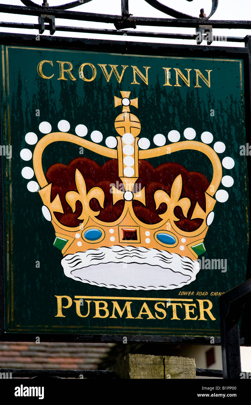 Crown Inn pub sign in Westcott, Surrey, England Stock Photo - Alamy