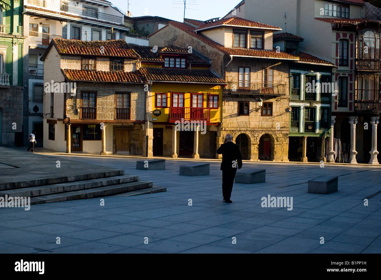 San Francisco street in AVILES Asturias region SPAIN Stock Photo - Alamy
