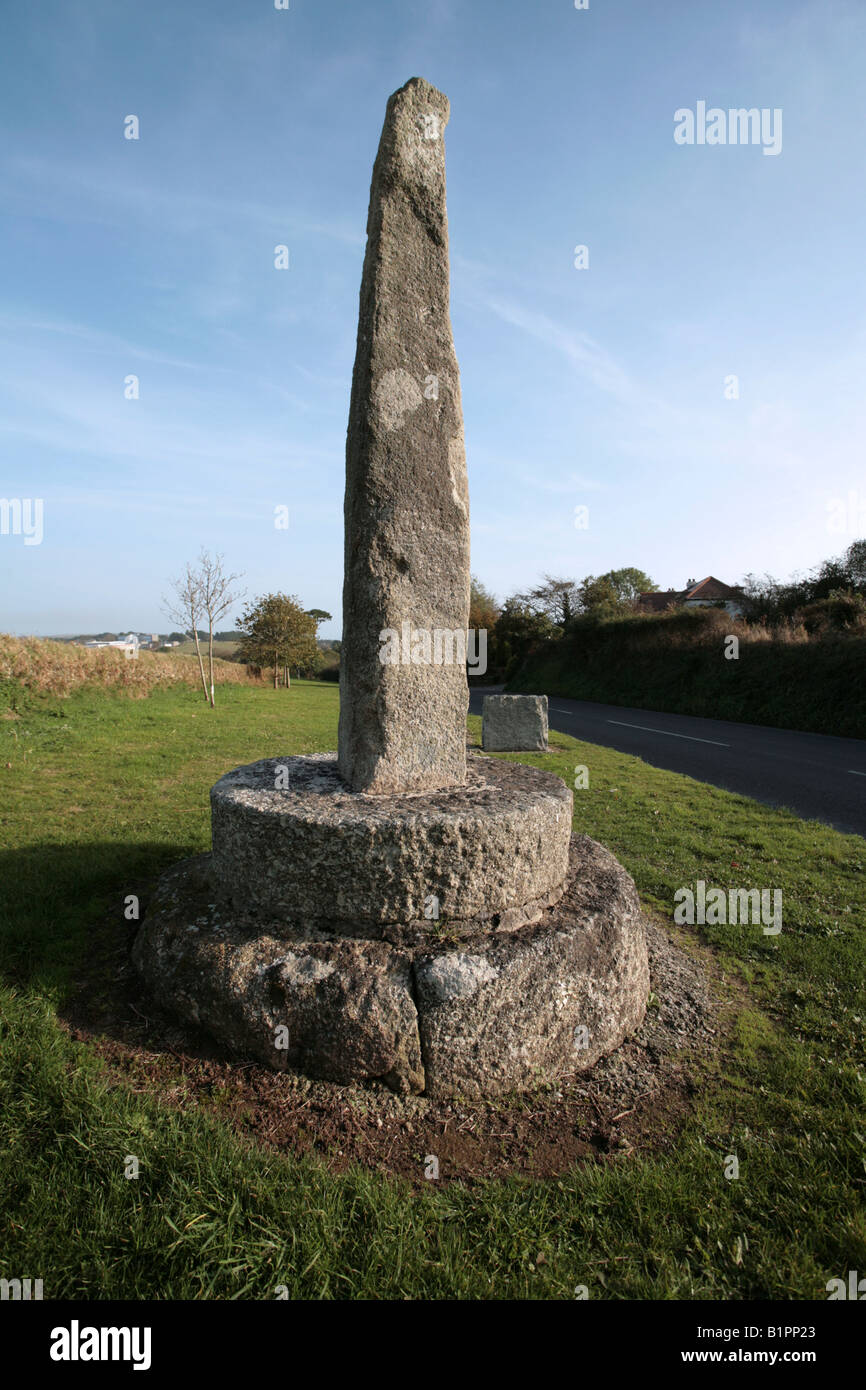 The Tristan Stone, near Fowey, Cornwall, England Stock Photo - Alamy